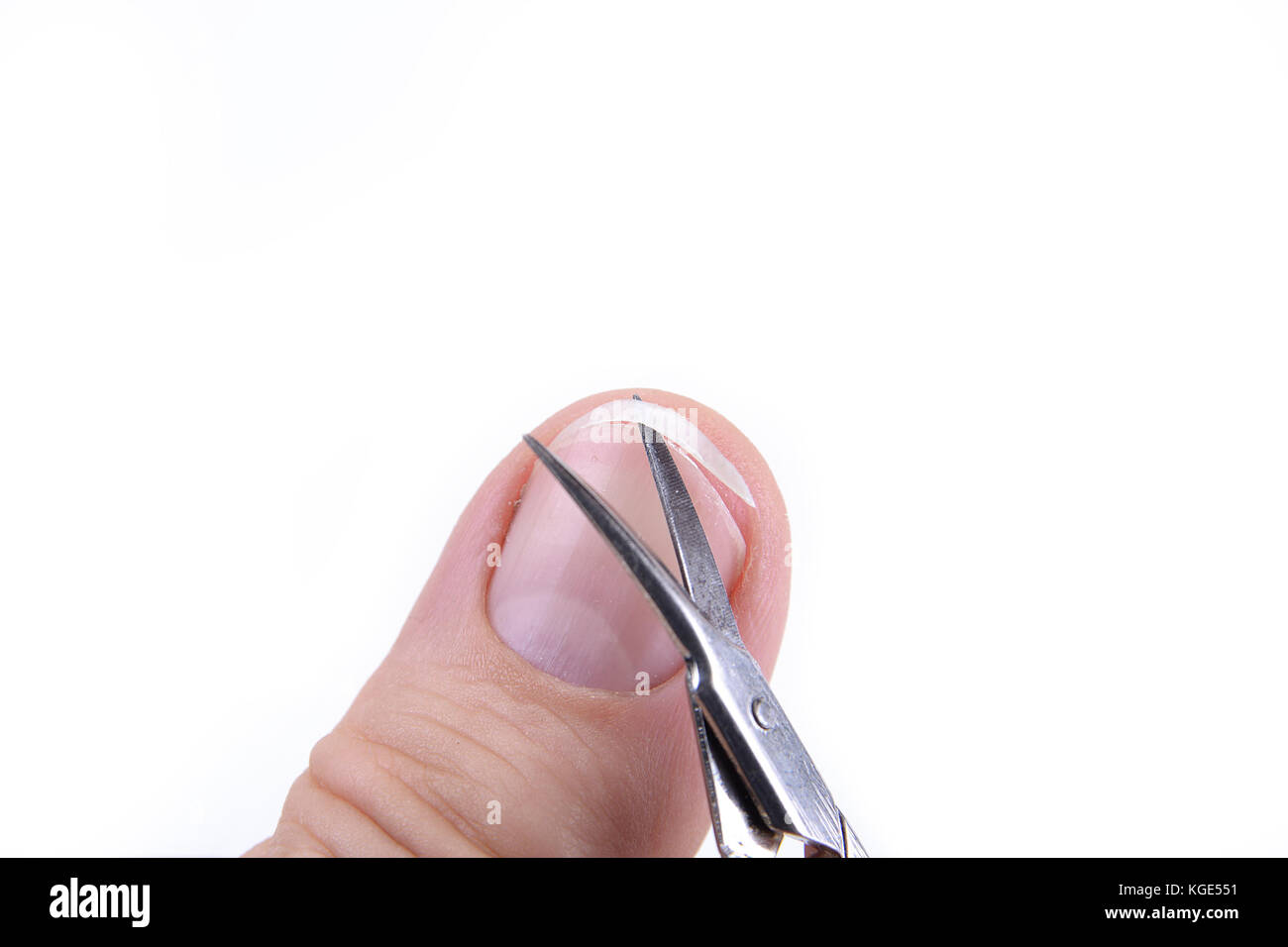Caucasian male hand showing nails and cut them Stock Photo - Alamy