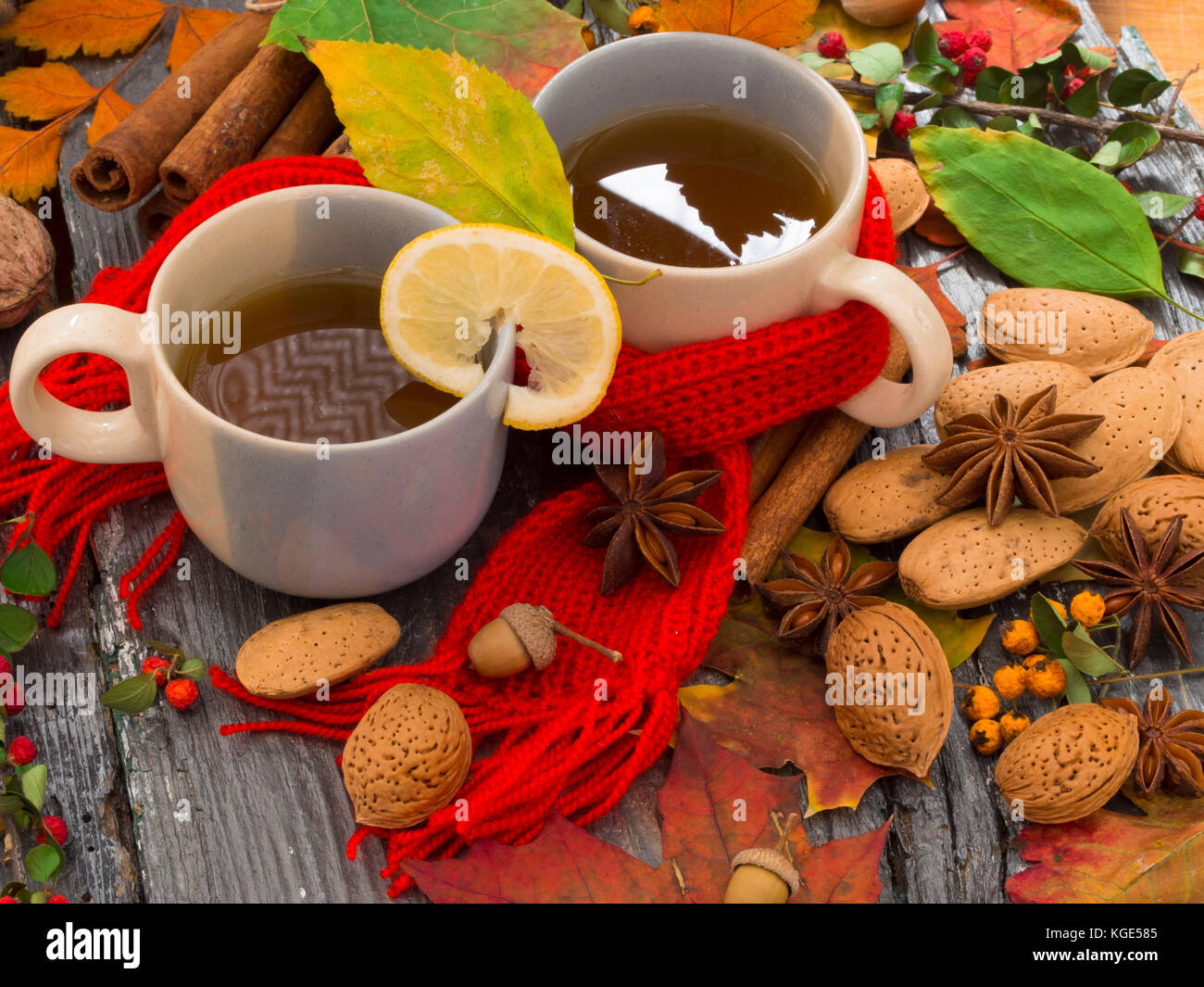 tea for two, fall arrangement Stock Photo - Alamy