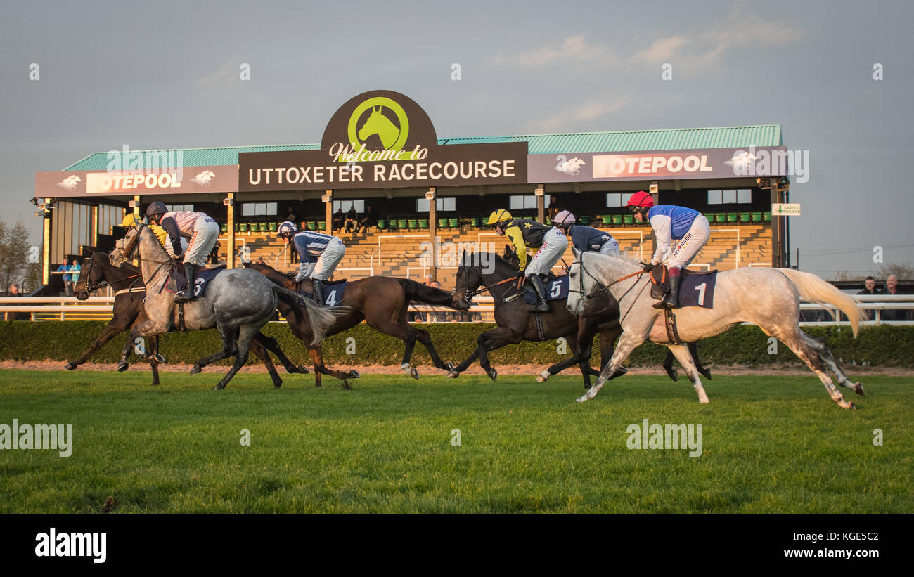 Horse racing uttoxeter races uttoxeter racecourse hi-res stock ...