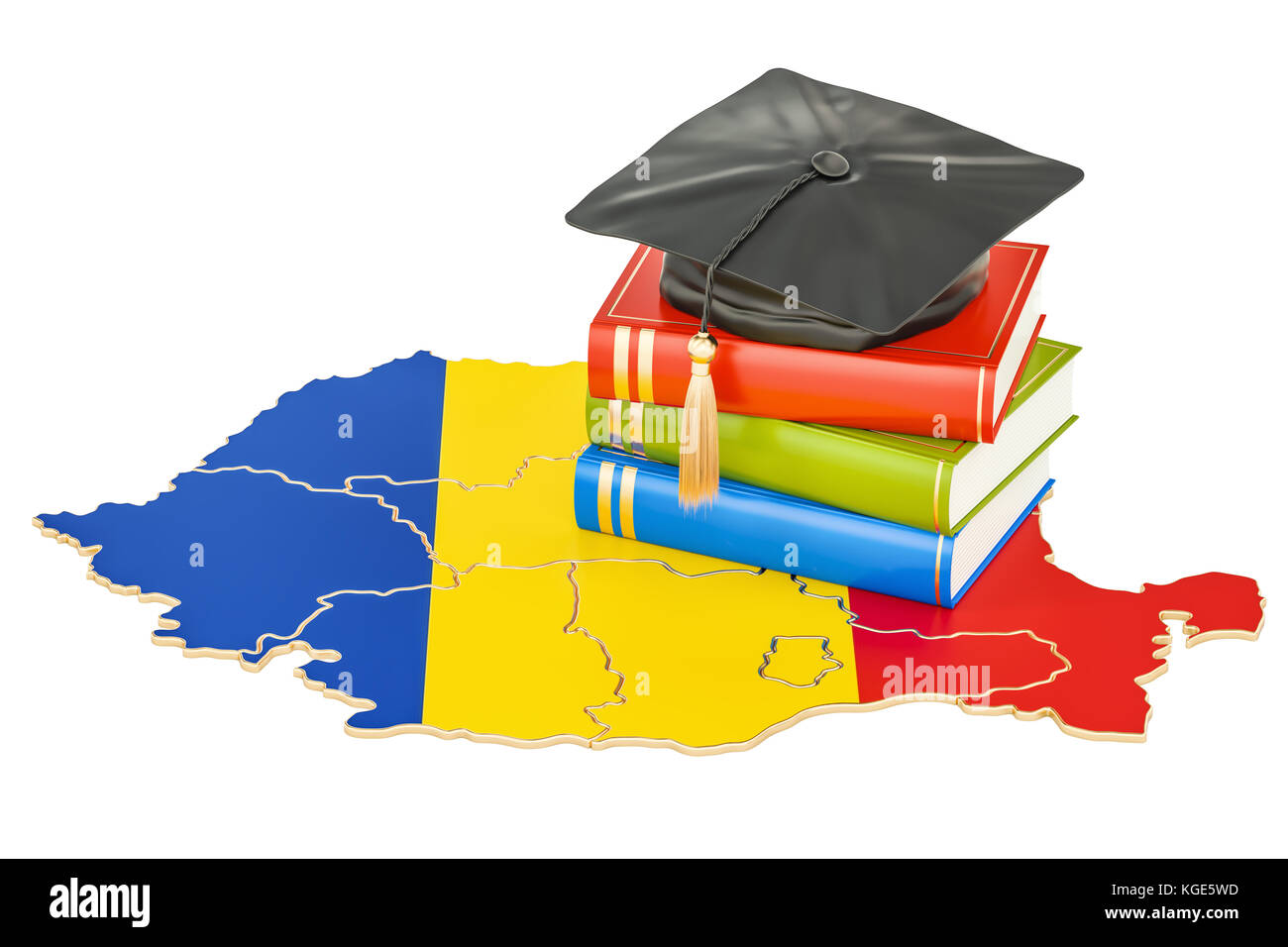 Education in Romania concept, 3D rendering isolated on white background ...