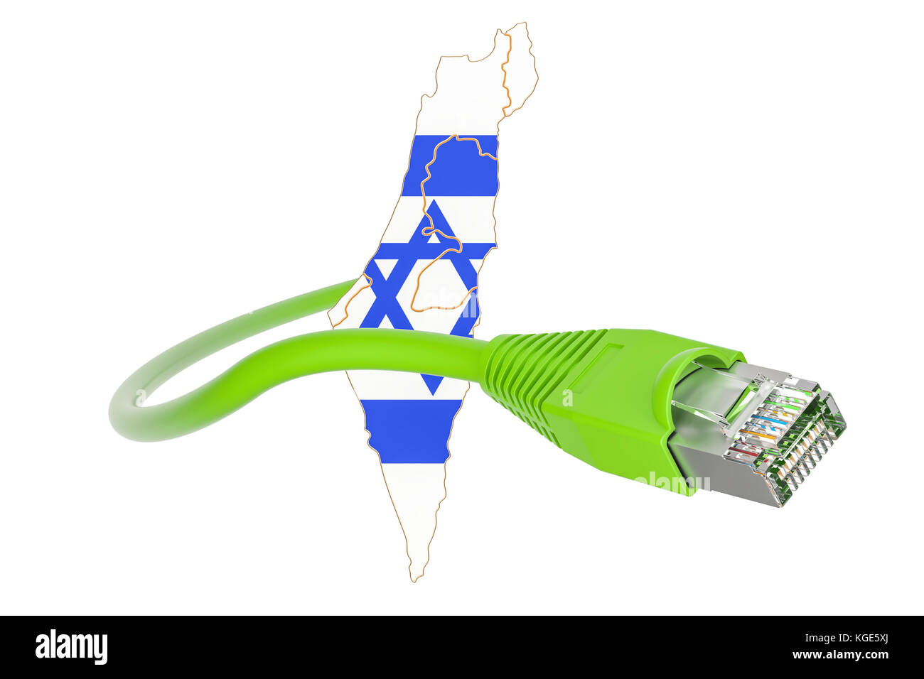 Internet connection in Israel concept. 3D rendering isolated on white ...