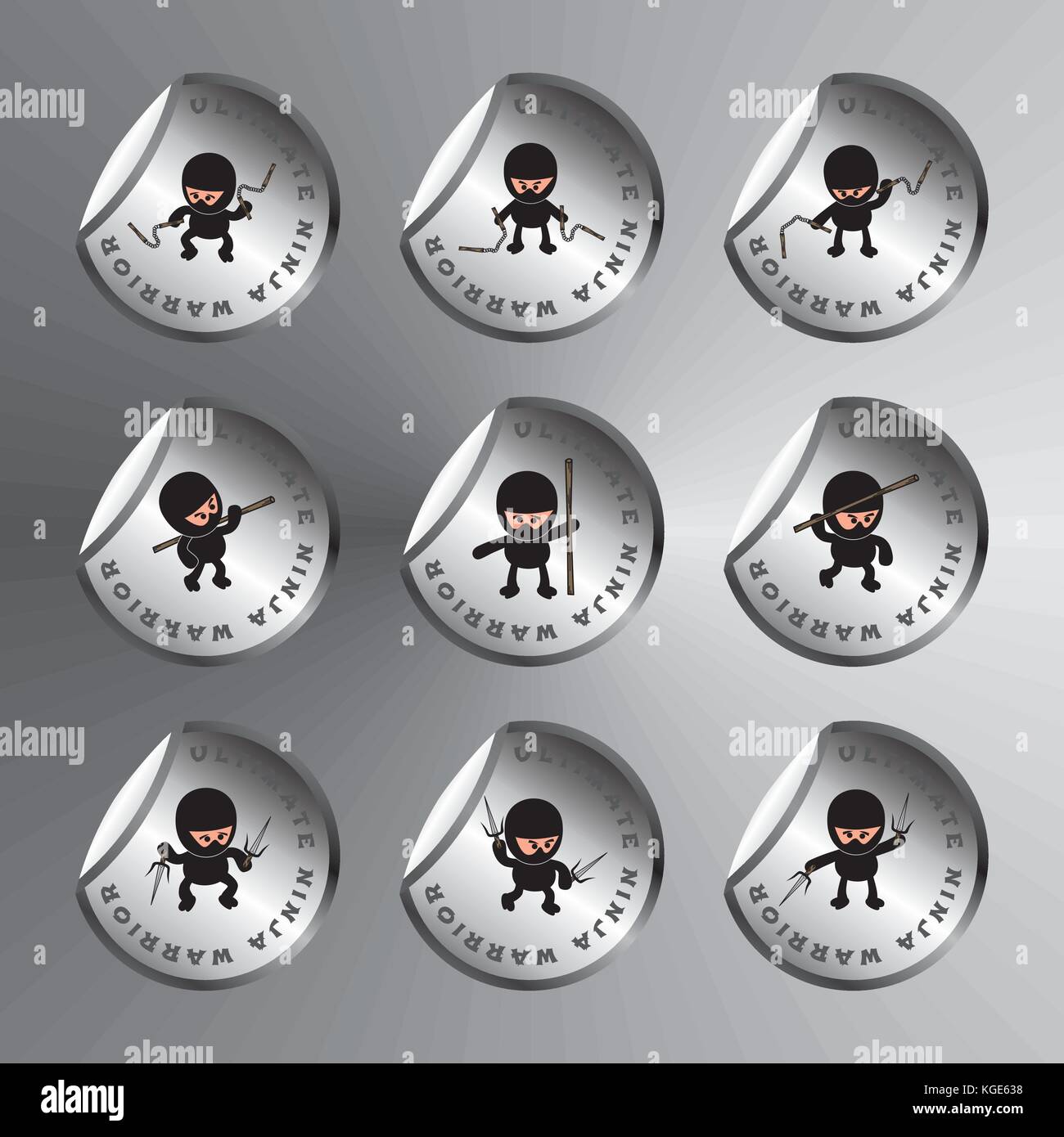 ninja cartoon theme vector graphic art design illustration Stock Vector ...