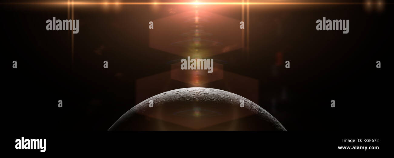 Moon lit by the bright Sun Stock Photo - Alamy