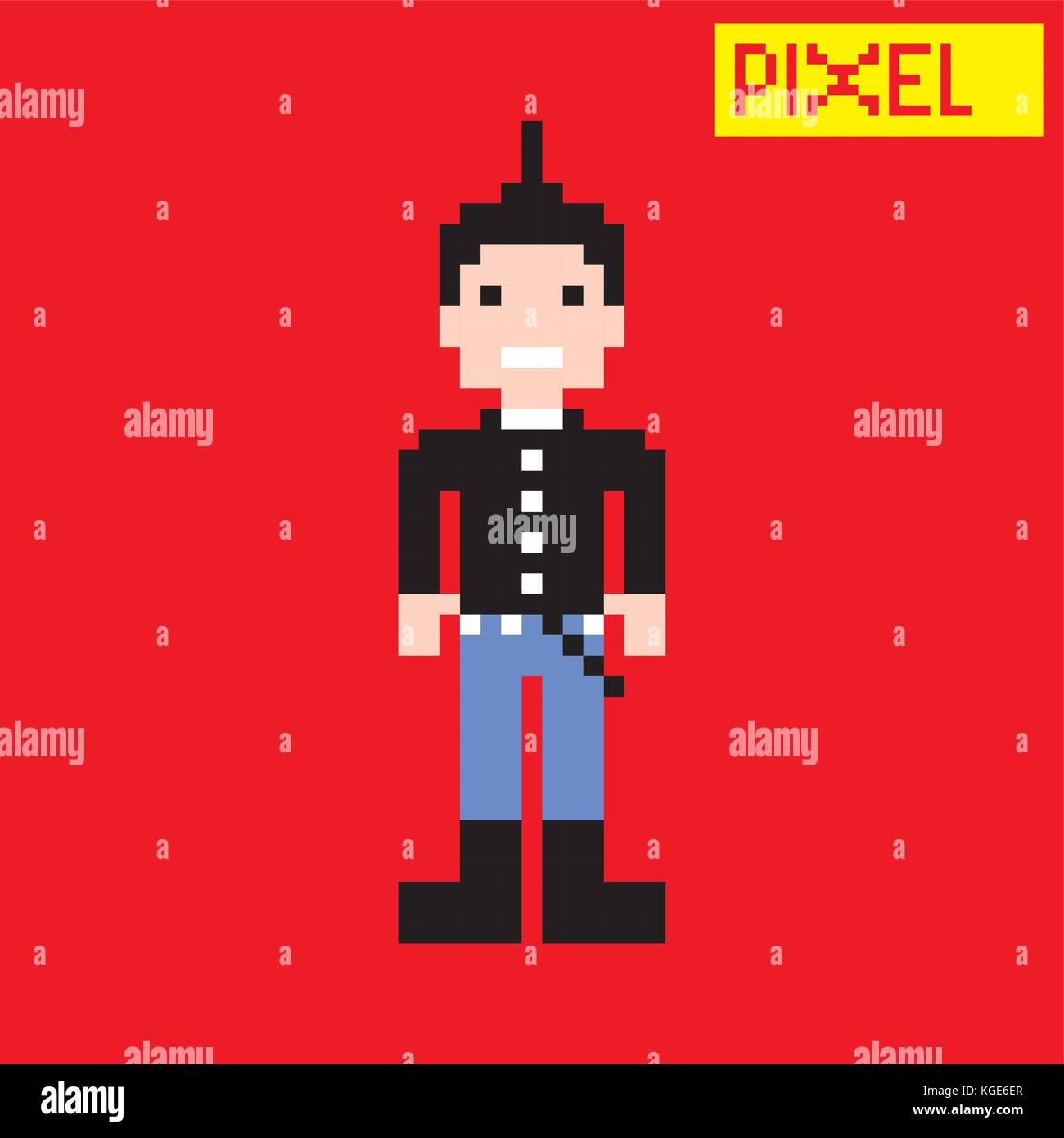 pixel character vector graphic art design illustration Stock Vector ...