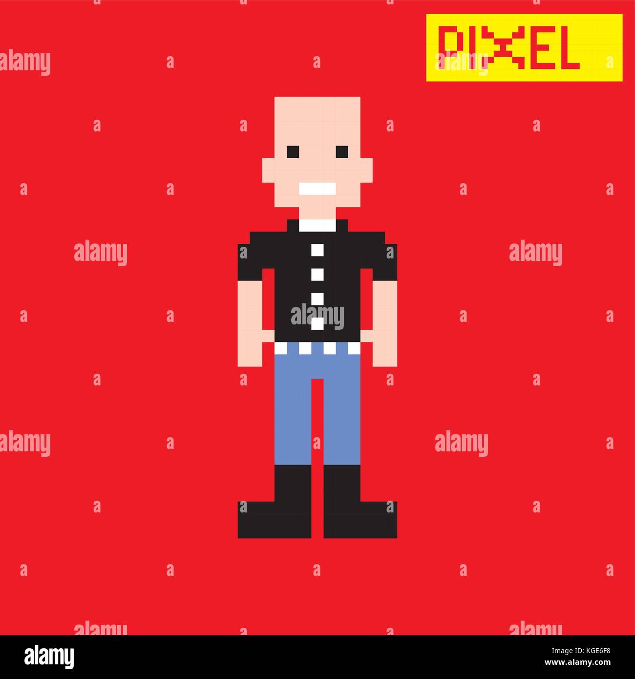 pixel character vector graphic art design illustration Stock Vector ...