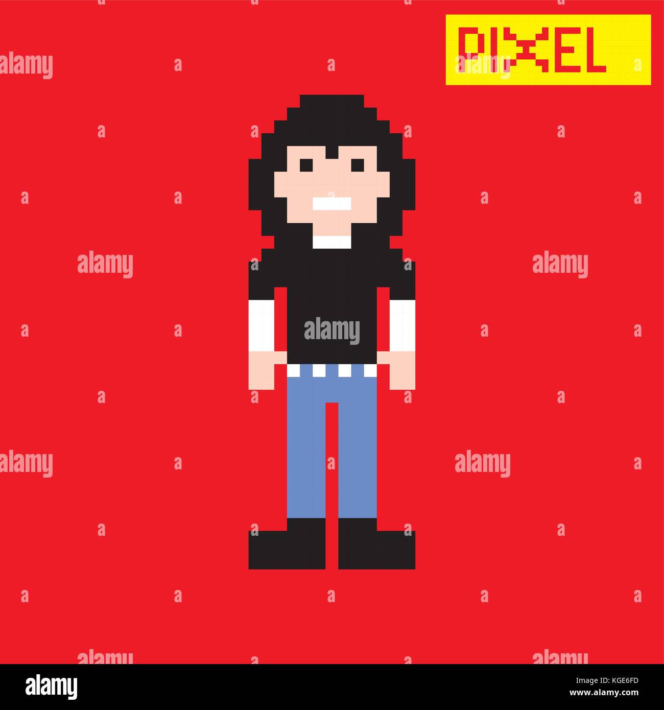 pixel character vector graphic art design illustration Stock Vector ...