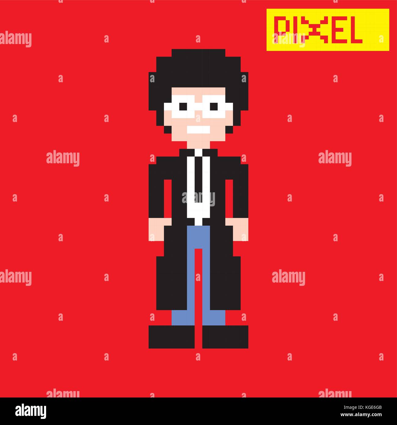 pixel character vector graphic art design illustration Stock Vector ...