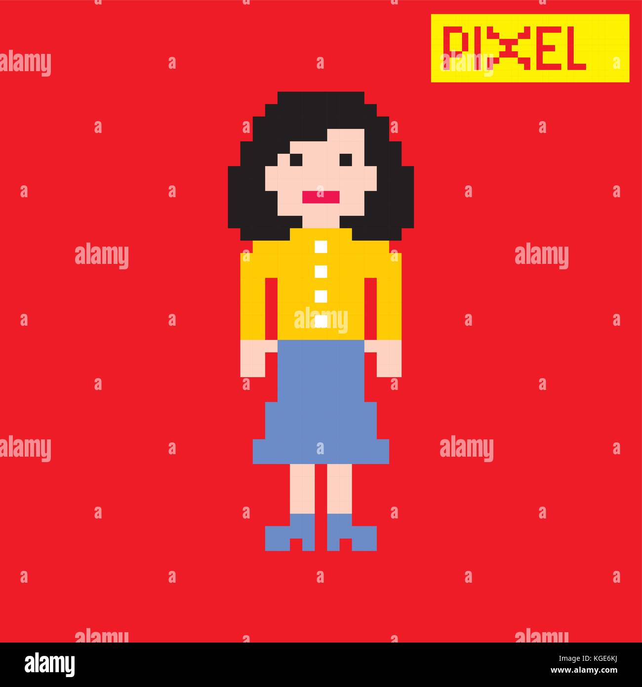 pixel character vector graphic art design illustration Stock Vector ...