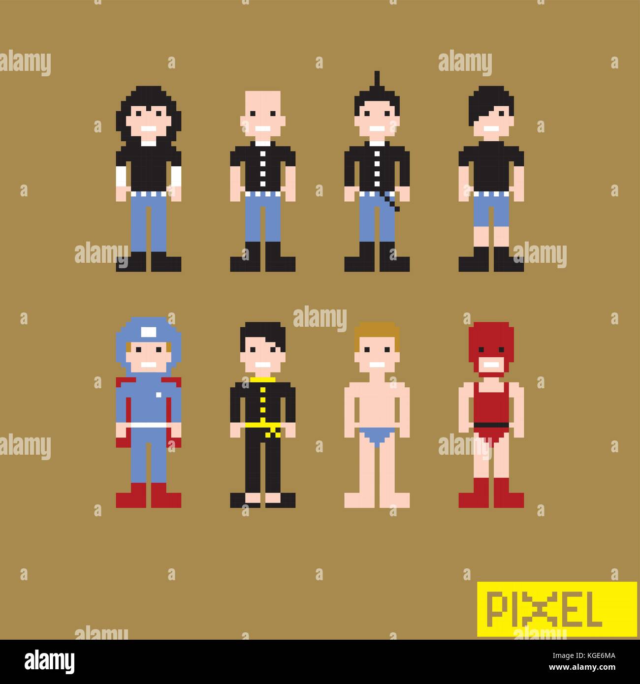 pixel character vector graphic art design illustration Stock Vector ...