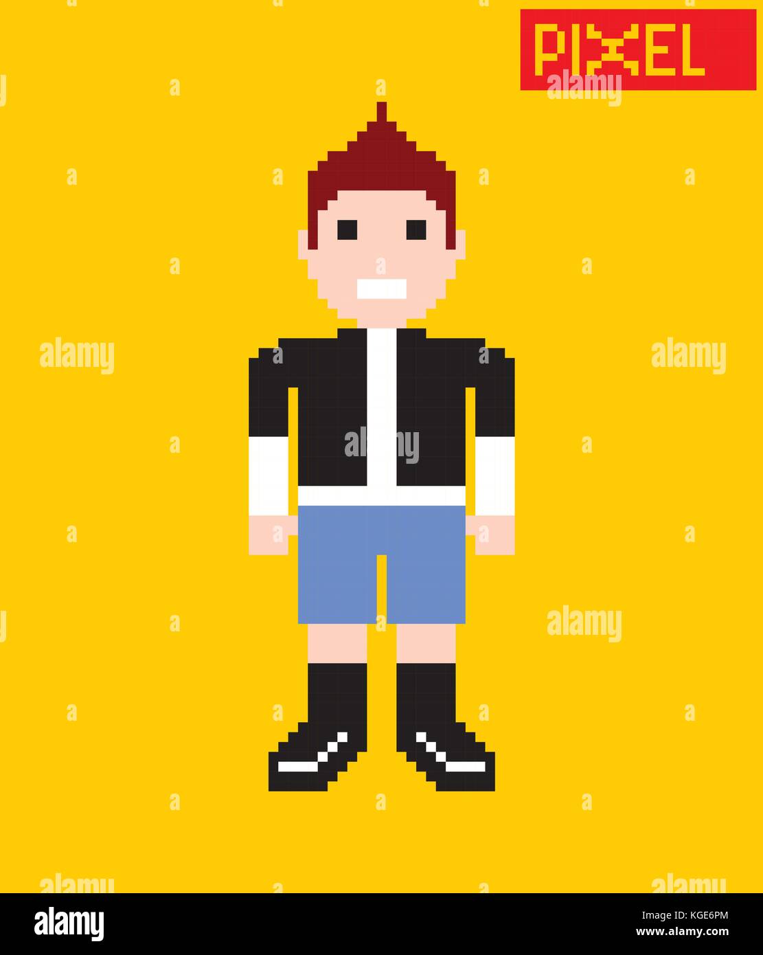 pixel character vector graphic art design illustration Stock Vector ...