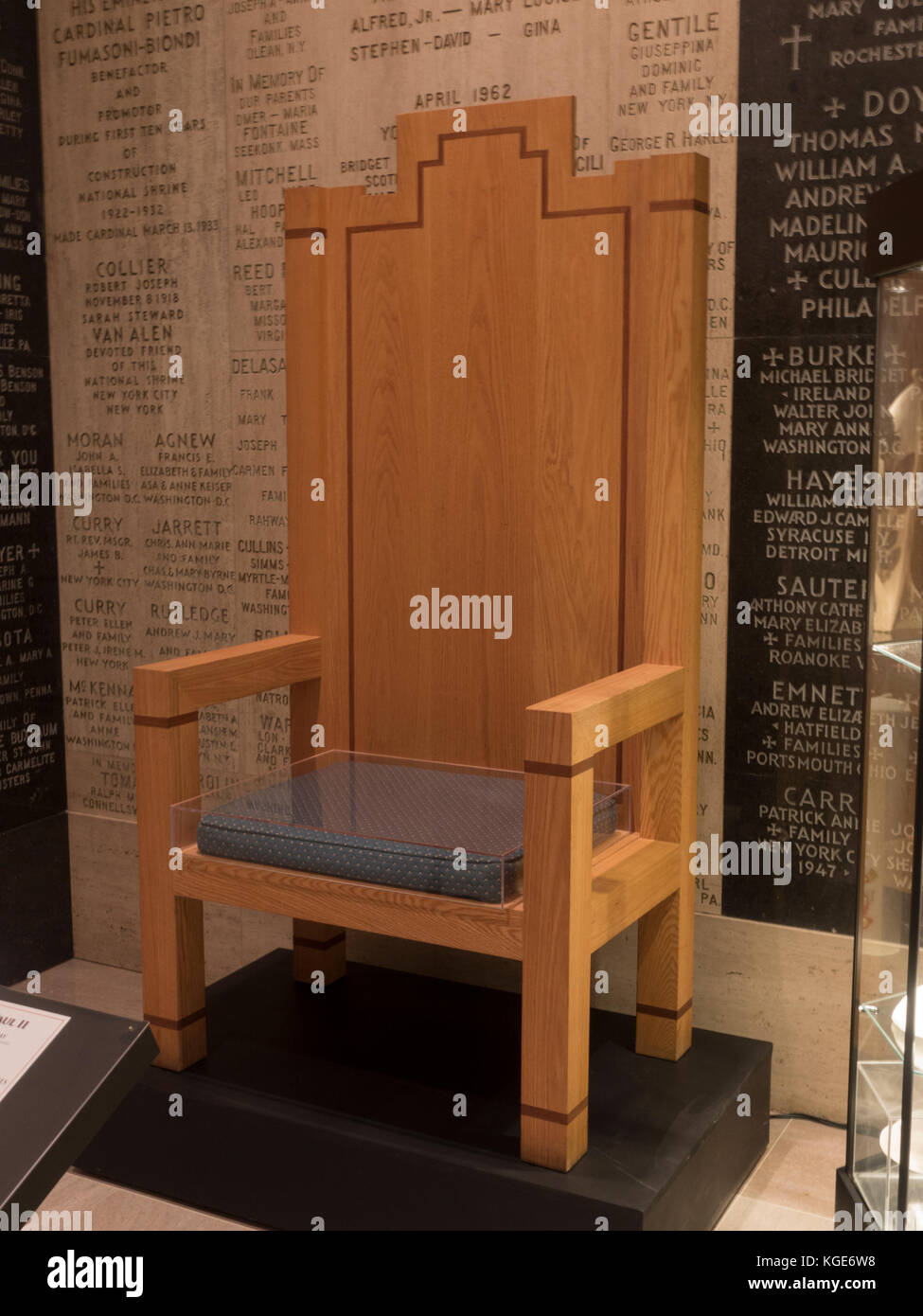 Chair used by Pope John Paul II during his visit to the Basilica of the ...