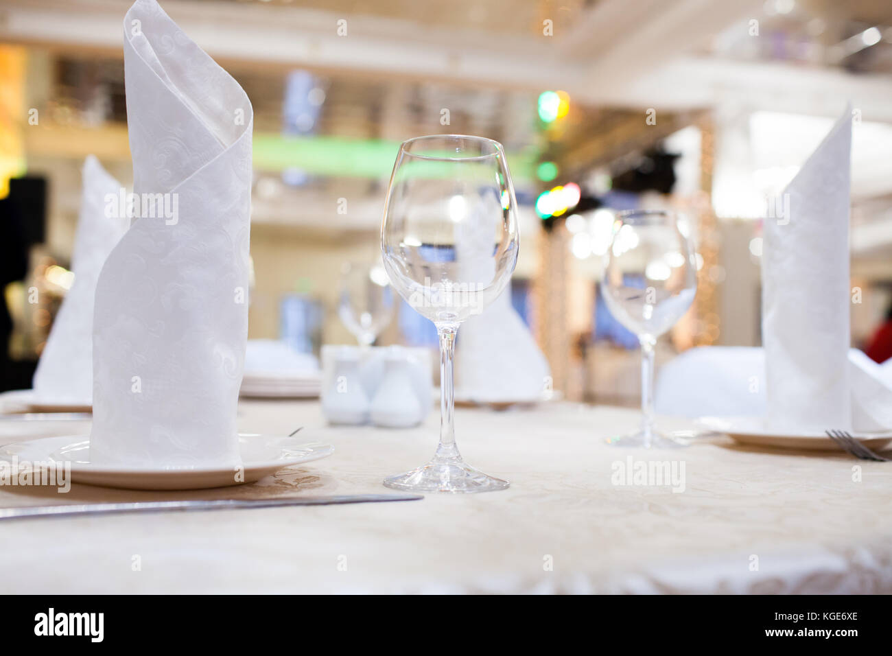 Served table in the restaurant Stock Photo - Alamy