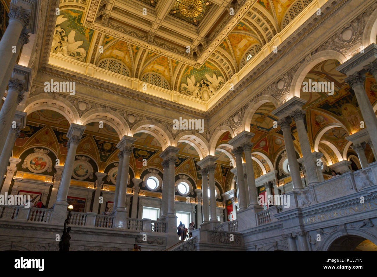 The Great Hall, inside the Library of Congress, Washington DC, United ...