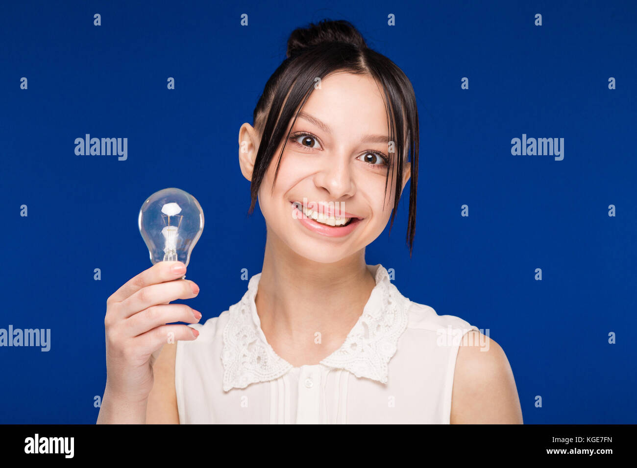 girl with a bulb Stock Photo - Alamy