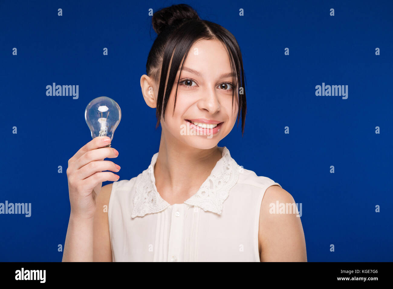 girl with a bulb Stock Photo - Alamy