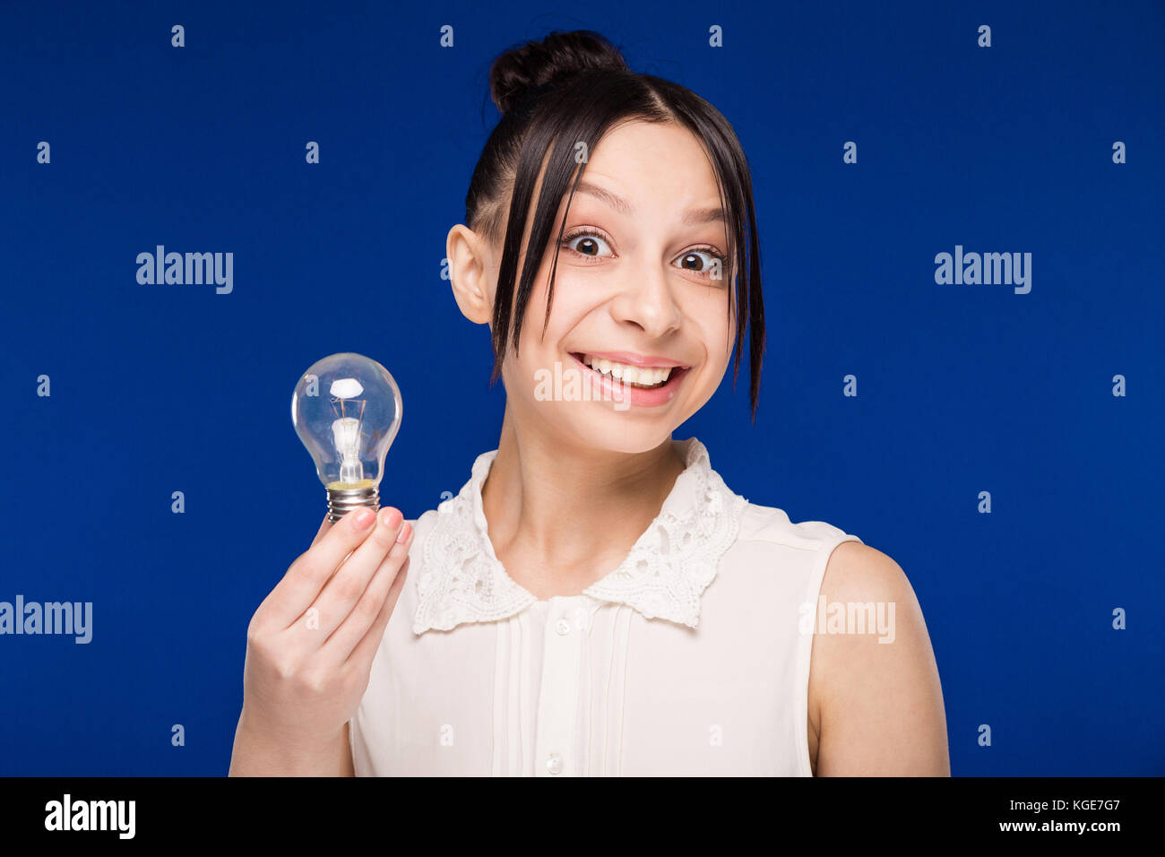 girl with a bulb Stock Photo - Alamy