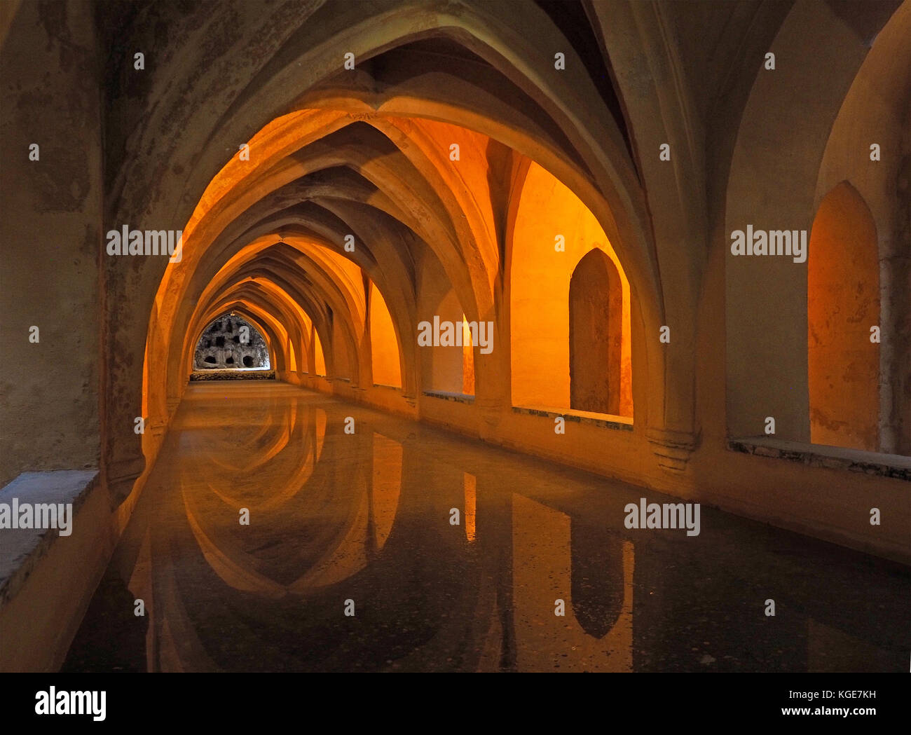 contrasting gold & blue light in receding lancet arches alongside the ...