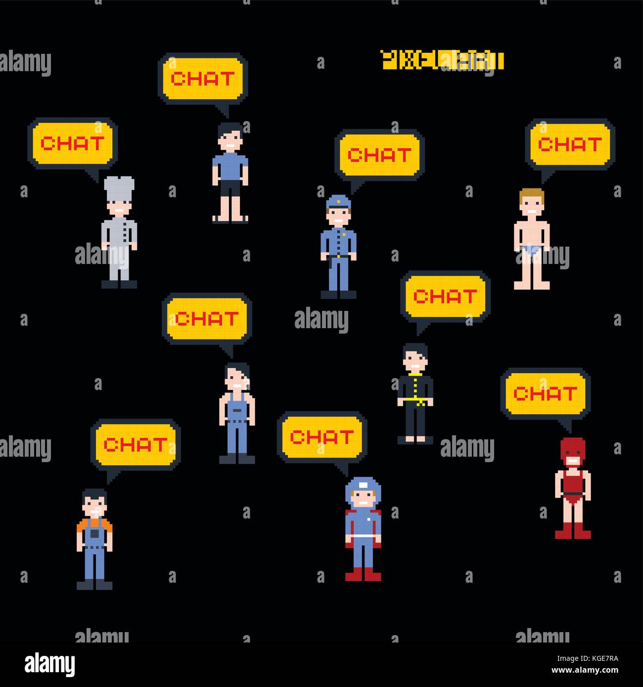 cartoon pixel art character vector graphic art design illustration ...