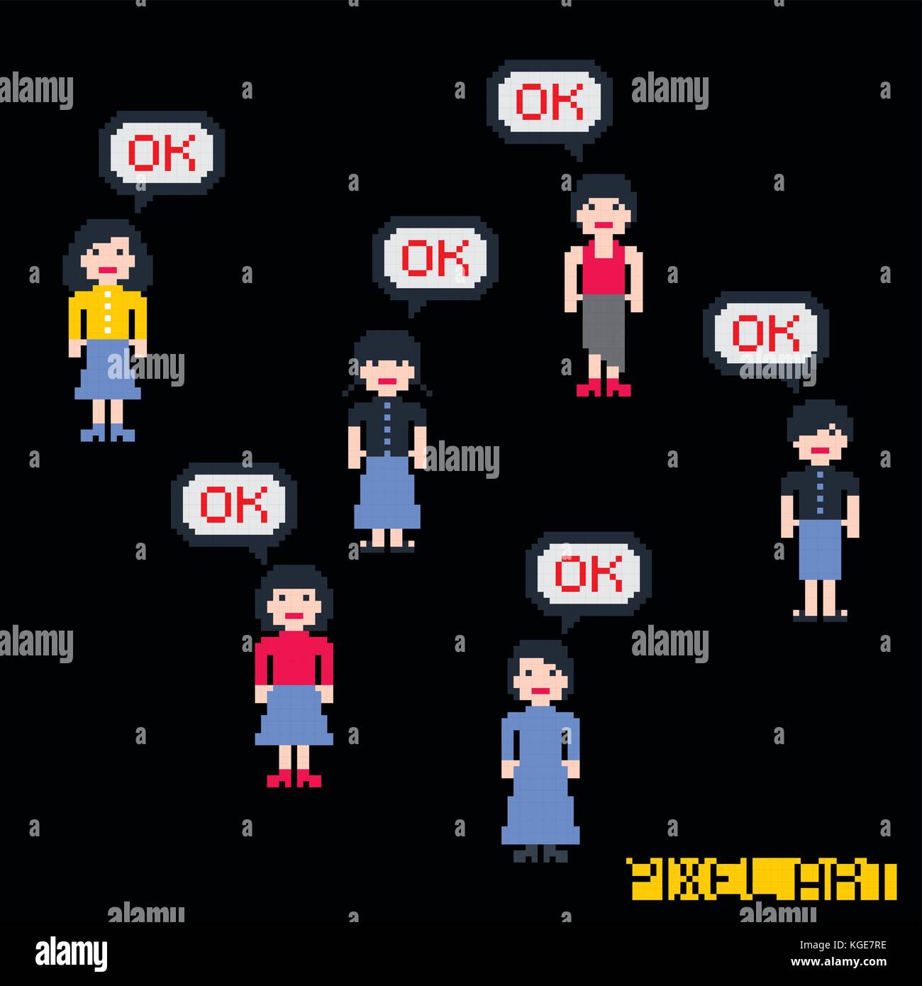 cartoon pixel art character vector graphic art design illustration ...