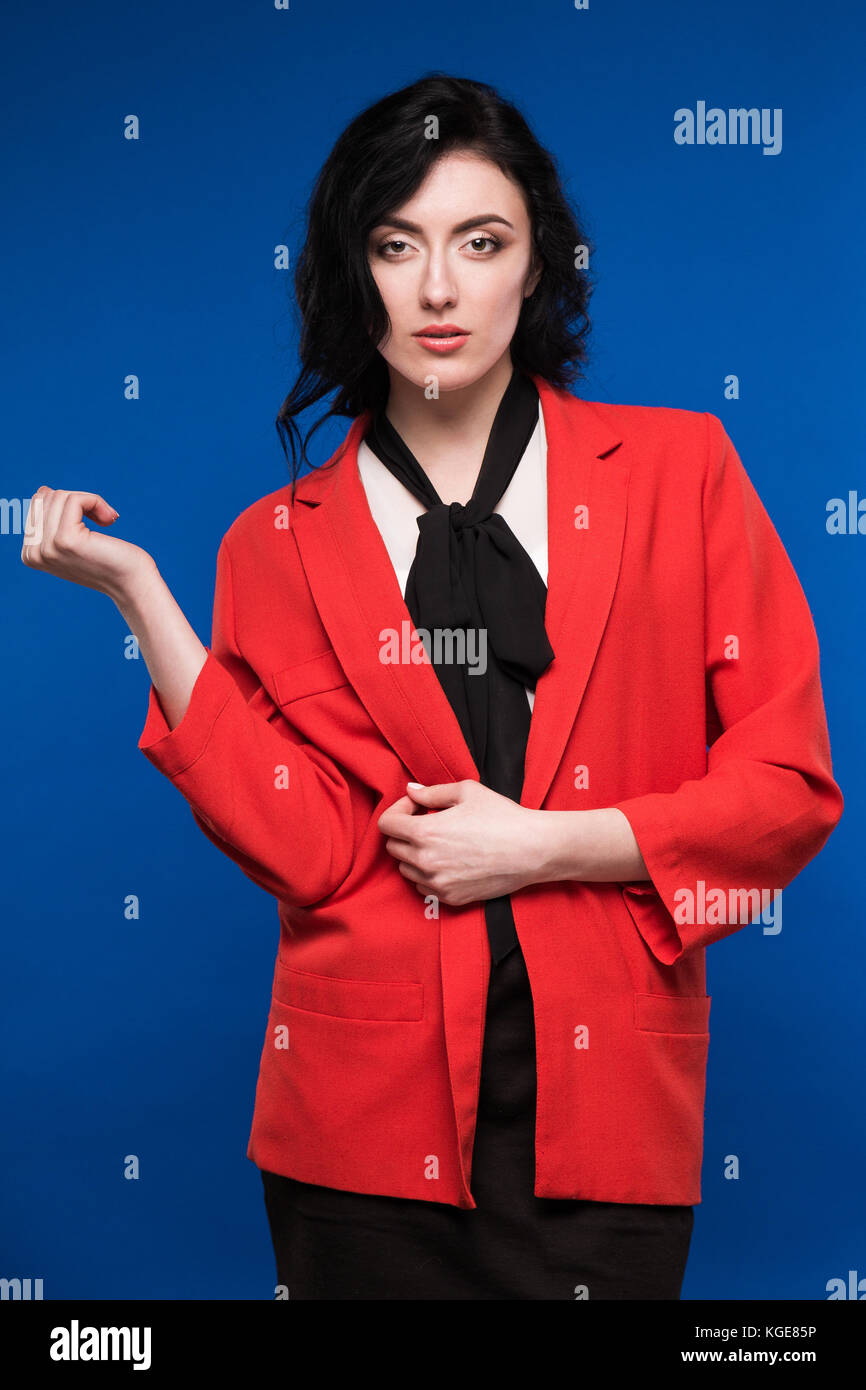 girl in a red jacket Stock Photo - Alamy