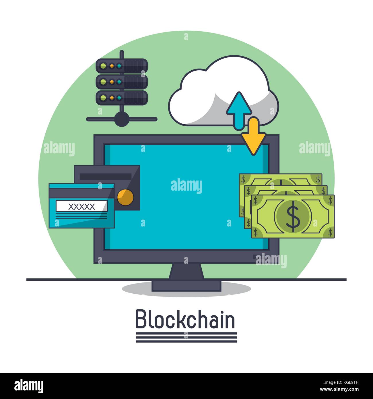 Blockchain credit card icon Stock Vector Images - Alamy