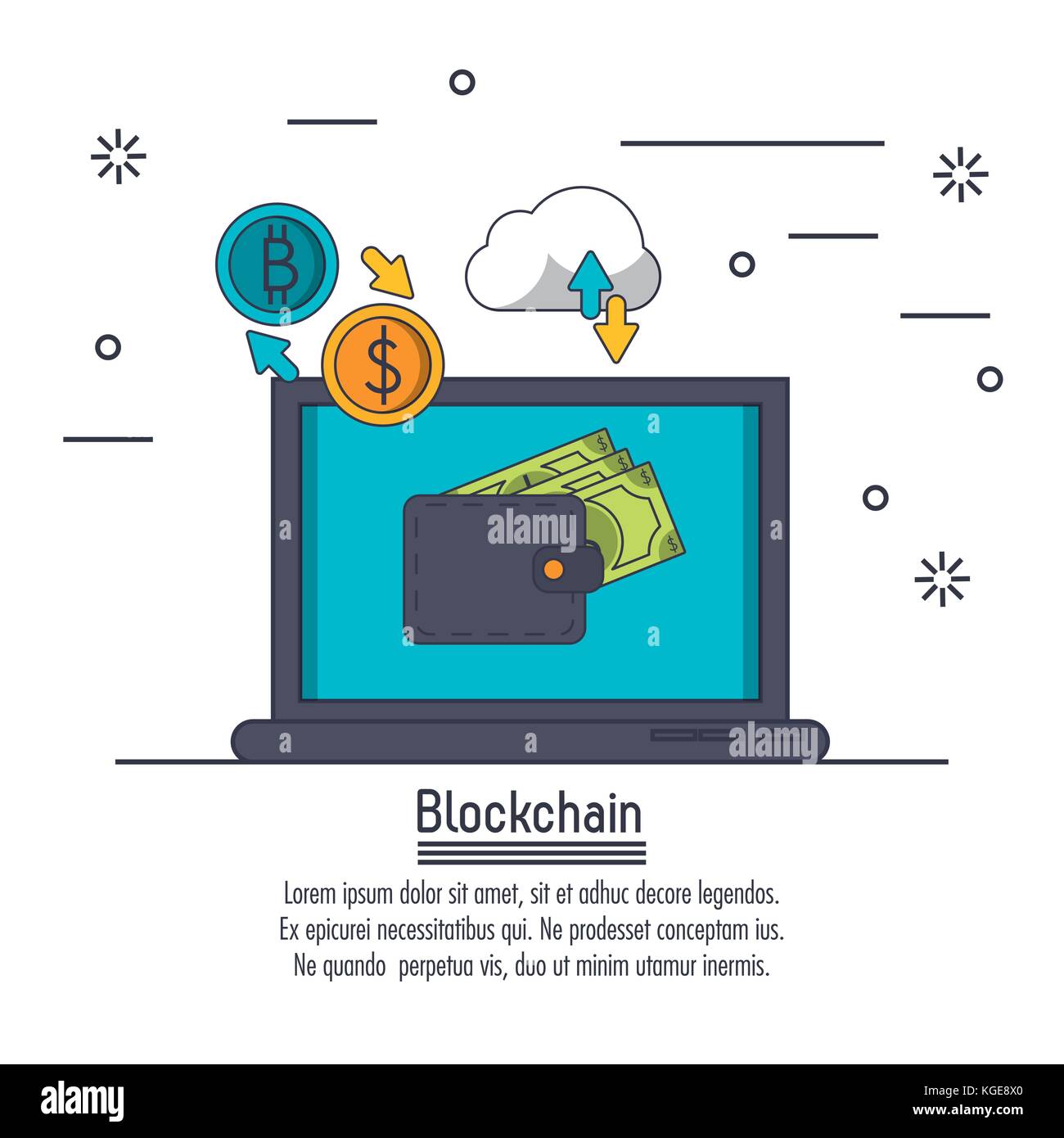 Blockchain and bitcoin Stock Vector Image & Art - Alamy