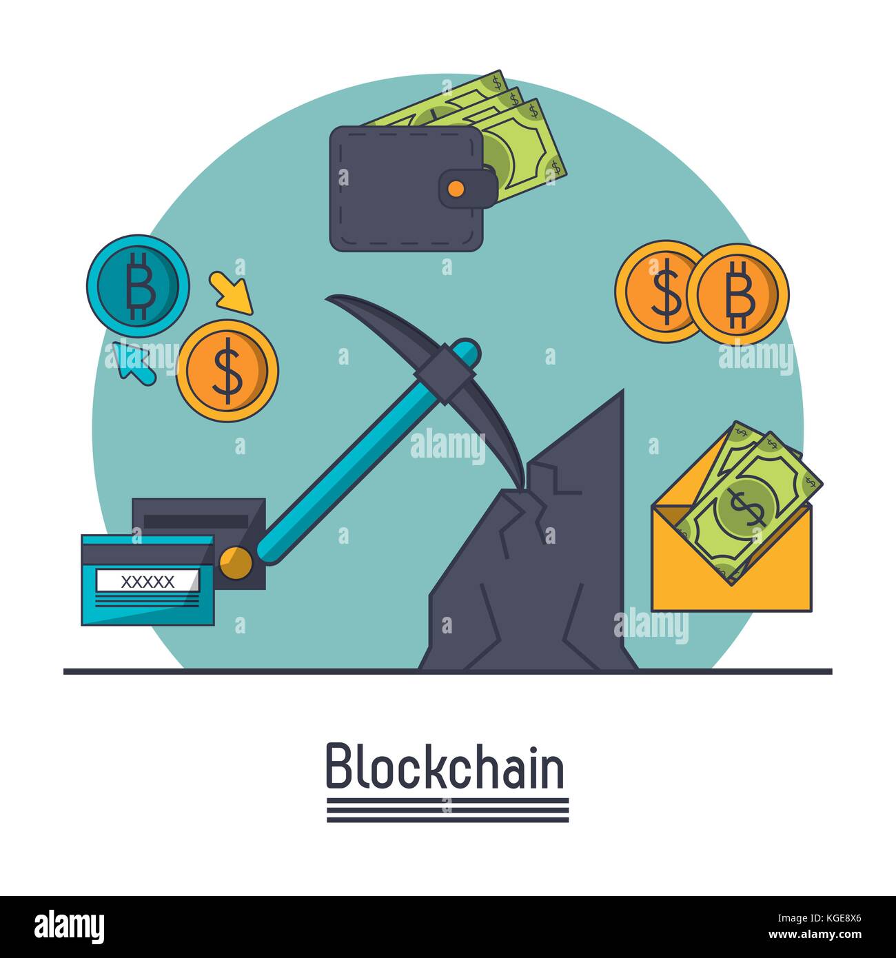 Blockchain credit card icon Stock Vector Images - Alamy