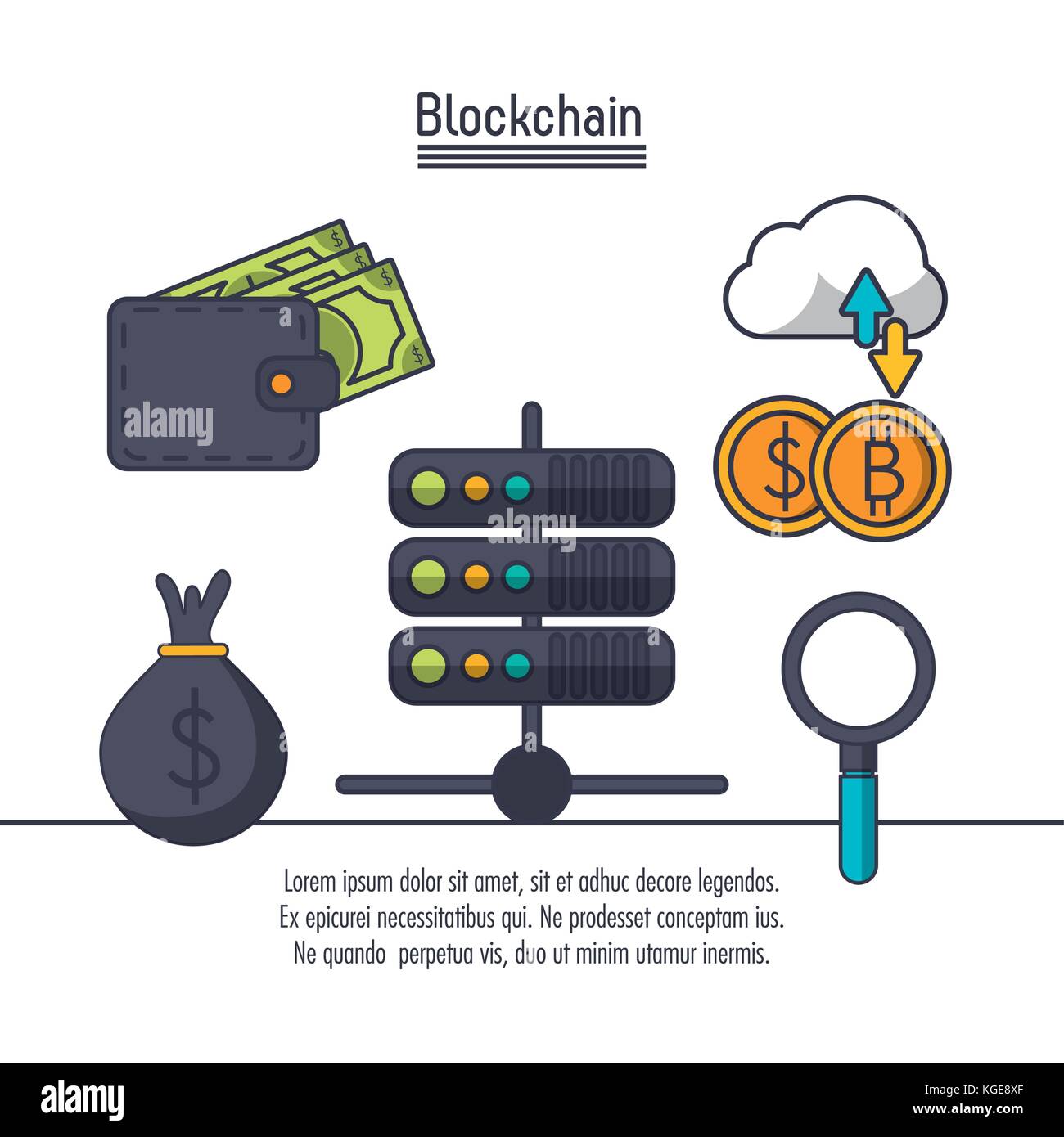 Blockchain and bitcoin Stock Vector Image & Art - Alamy