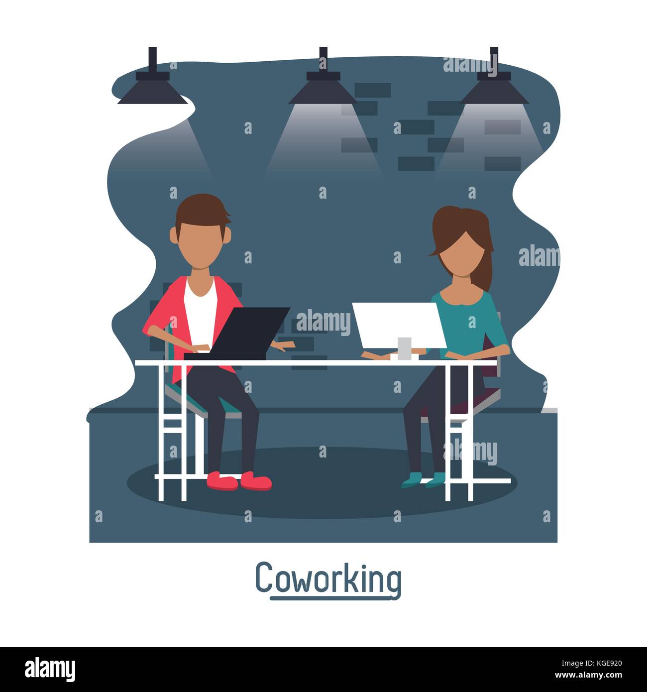 Pc coworking Stock Vector Images - Alamy