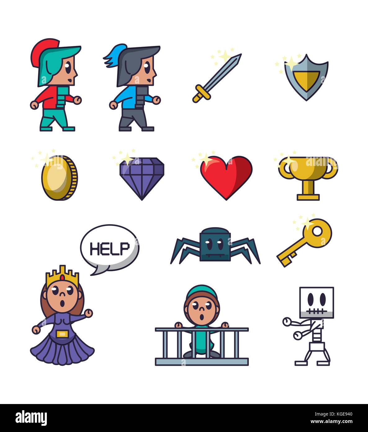 Pixelated game icons Stock Vector Image & Art - Alamy