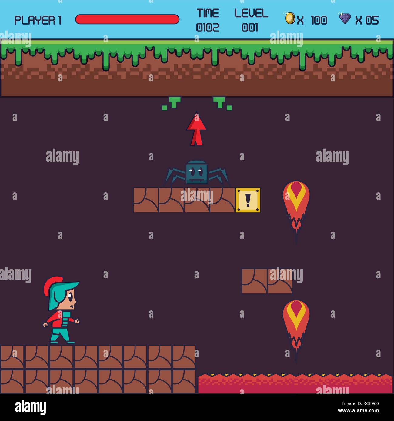 pixelated game scenery Stock Vector Image & Art - Alamy