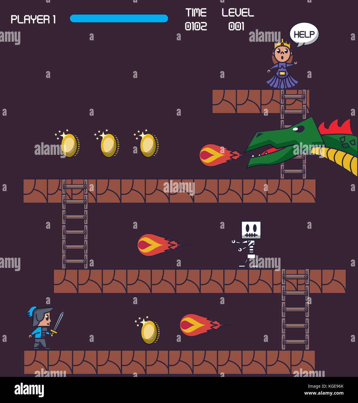 pixelated game scenery Stock Vector Image & Art - Alamy