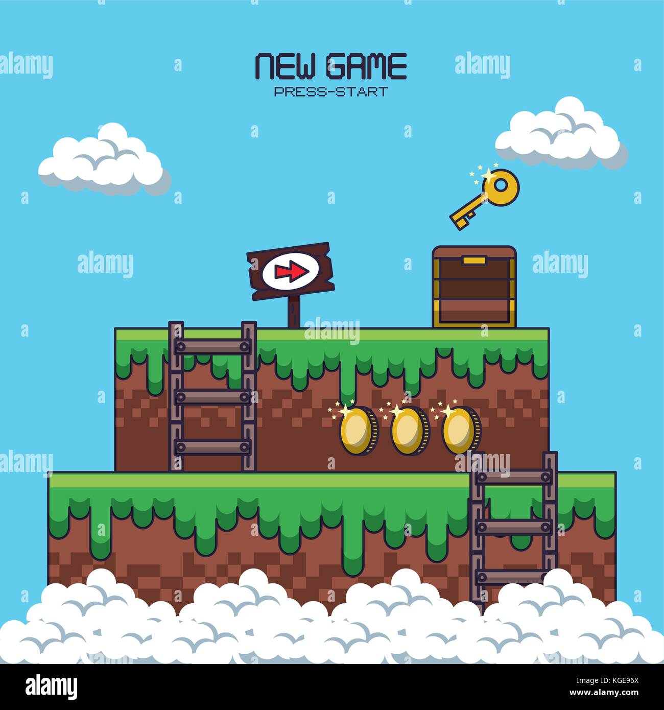 pixelated game scenery Stock Vector Image & Art - Alamy