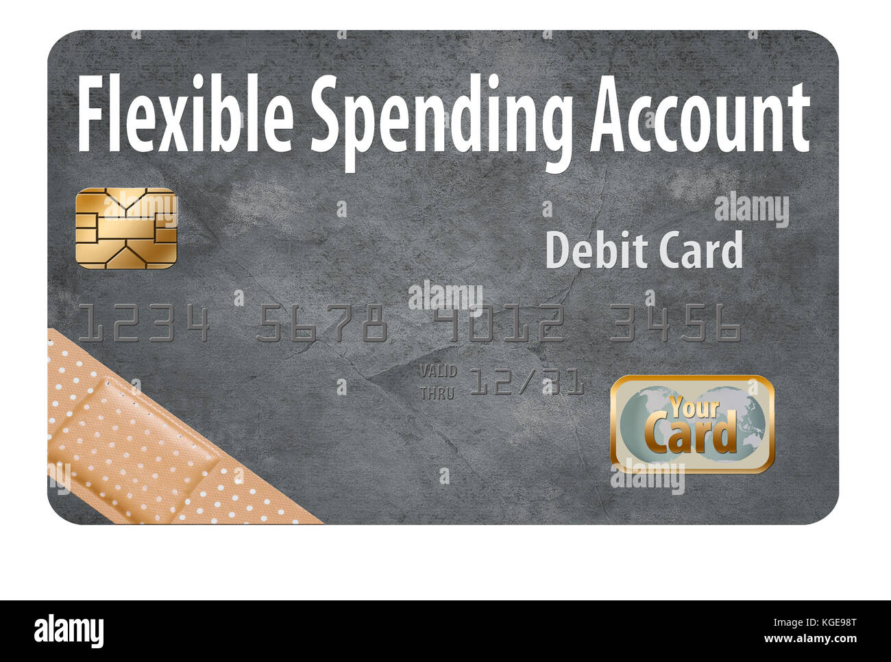 FSA debit card isolated on white. Flexible spending account card Stock ...