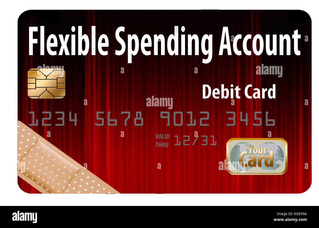 FSA debit card isolated on white. Flexible spending account card Stock ...