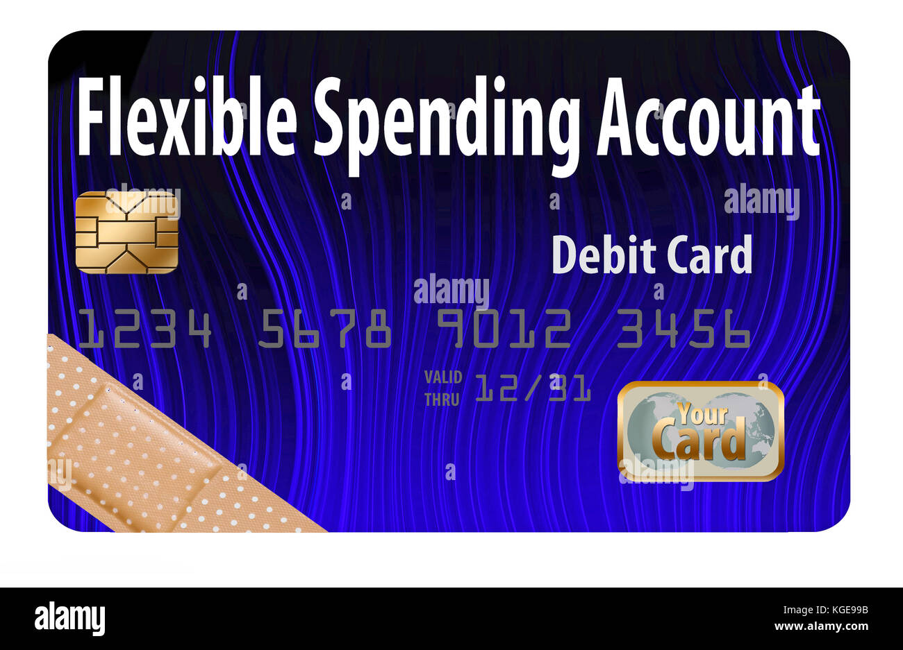 FSA debit card isolated on white. Flexible spending account card Stock ...