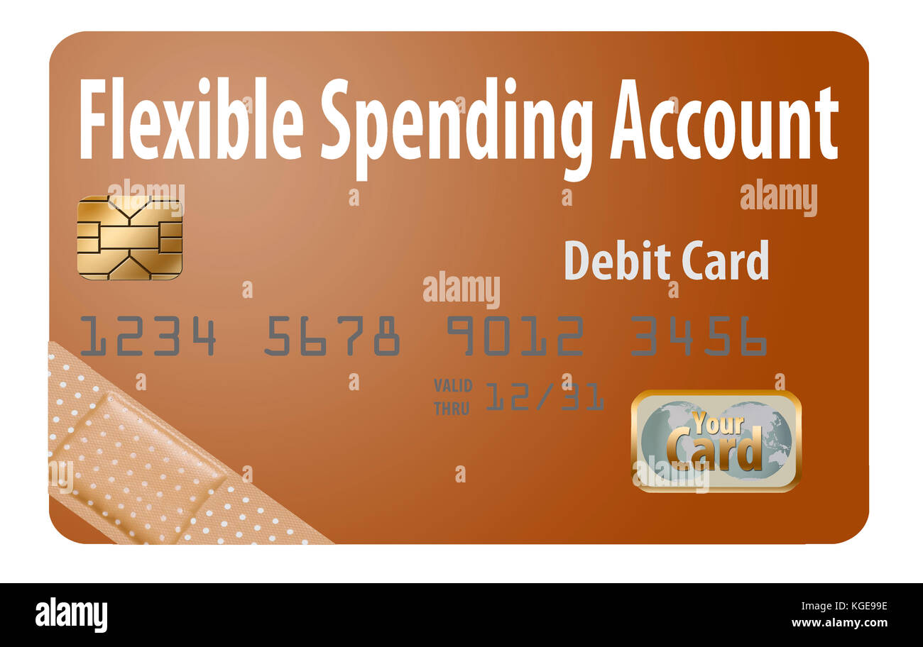 FSA debit card isolated on white. Flexible spending account card Stock ...