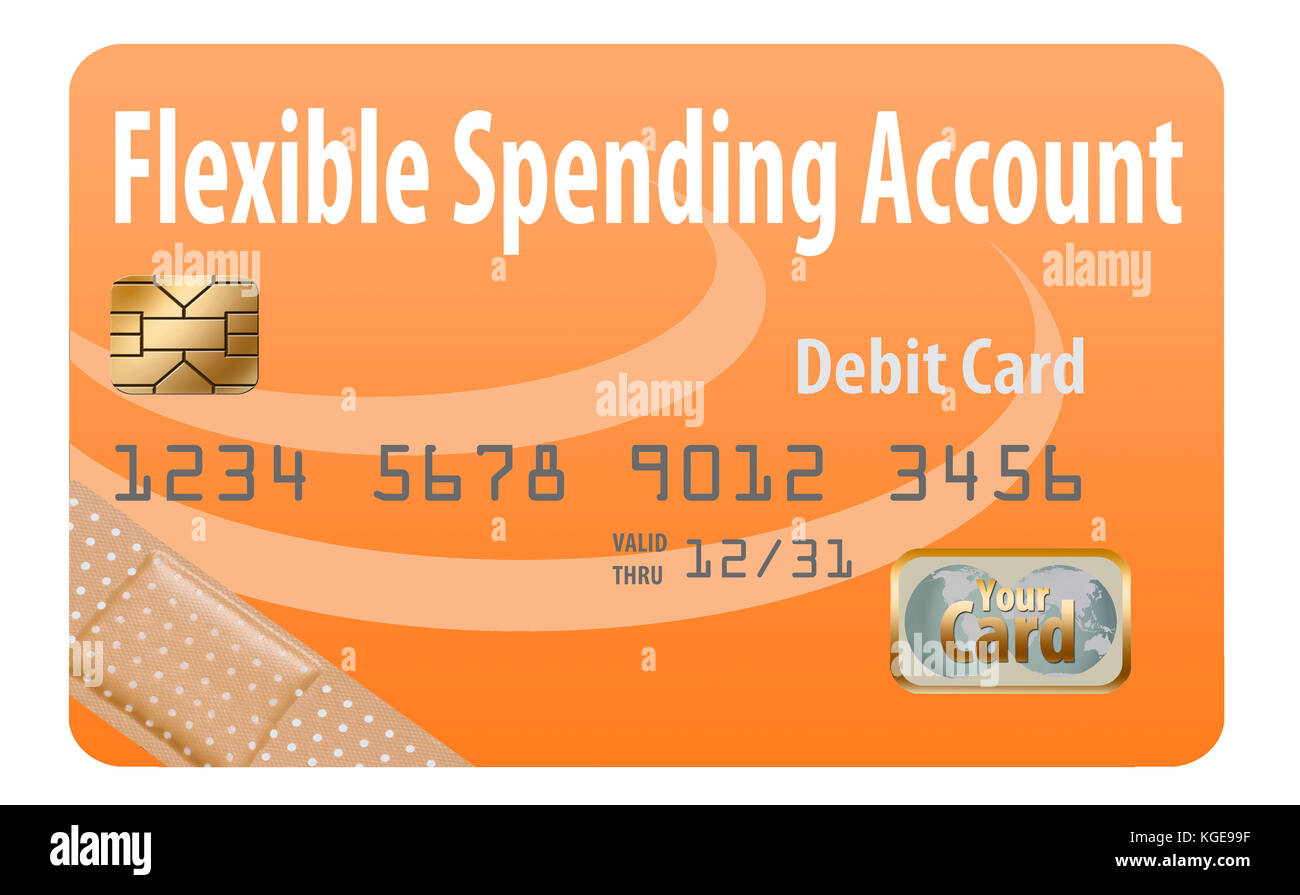 FSA debit card isolated on white. Flexible spending account card Stock ...