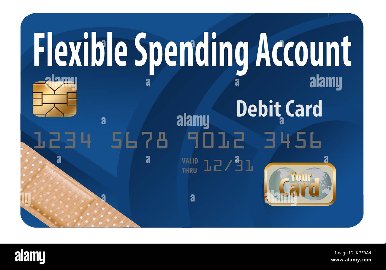 FSA debit card isolated on white. Flexible spending account card Stock ...
