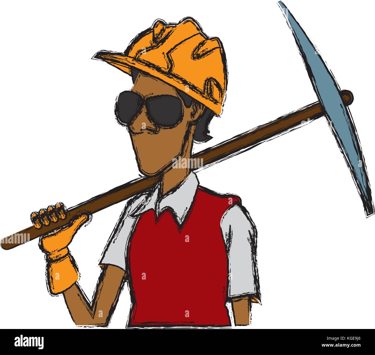 Cartoon worker with tool Stock Vector Image & Art - Alamy