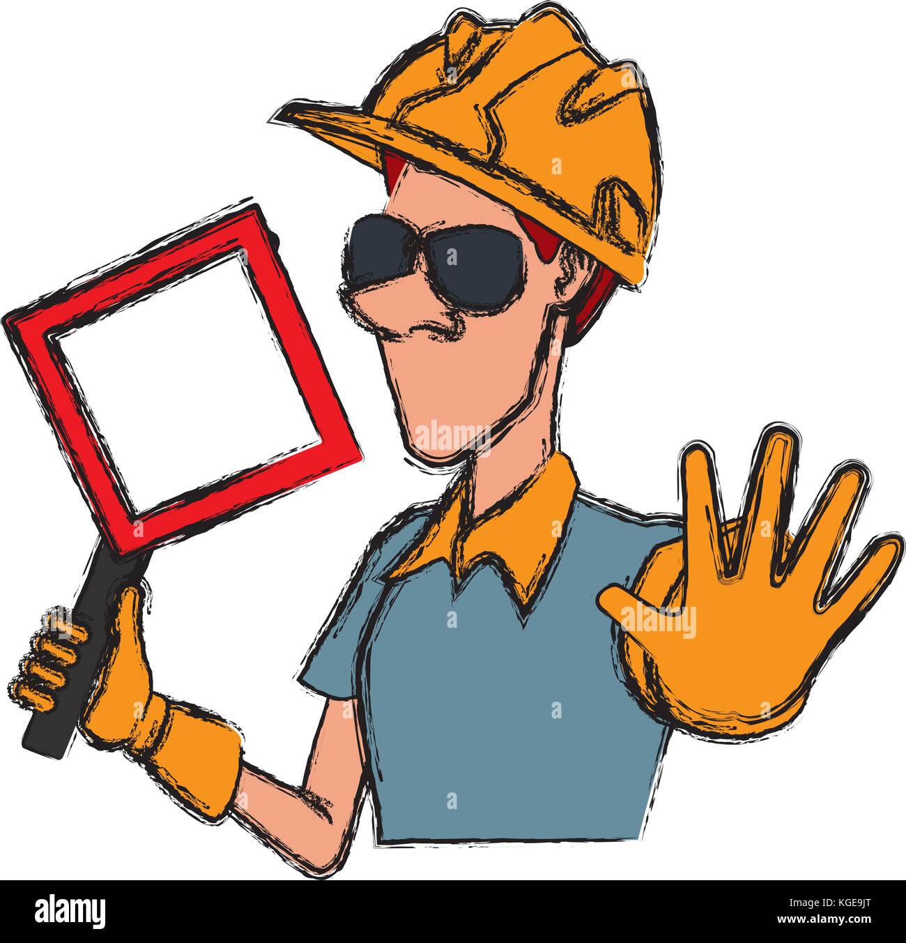 Cartoon worker with tool Stock Vector Image & Art - Alamy