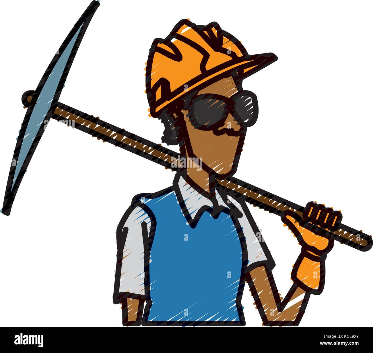 Cartoon worker with tool Stock Vector Image & Art - Alamy