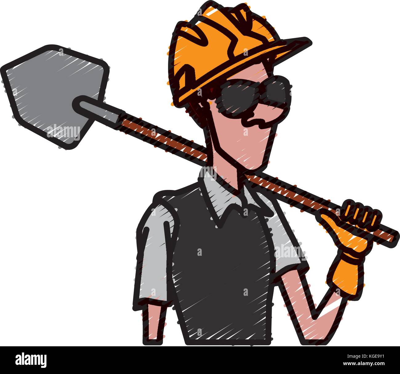 Cartoon worker with tool Stock Vector Image & Art - Alamy