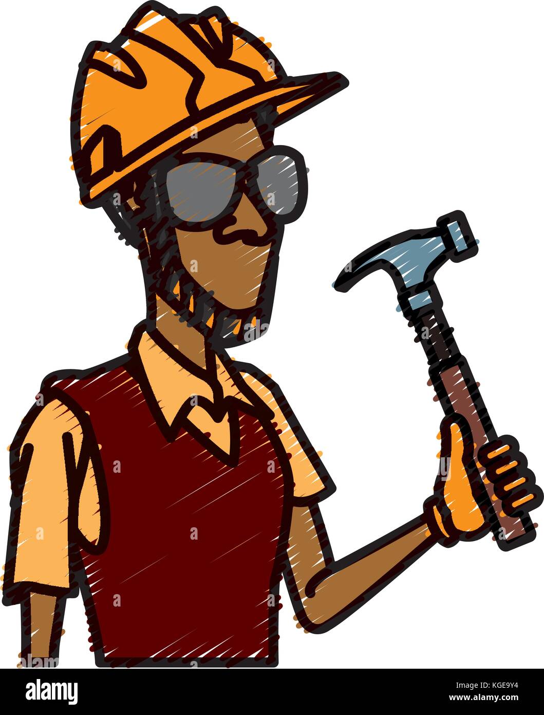 Cartoon worker with tool Stock Vector Image & Art - Alamy