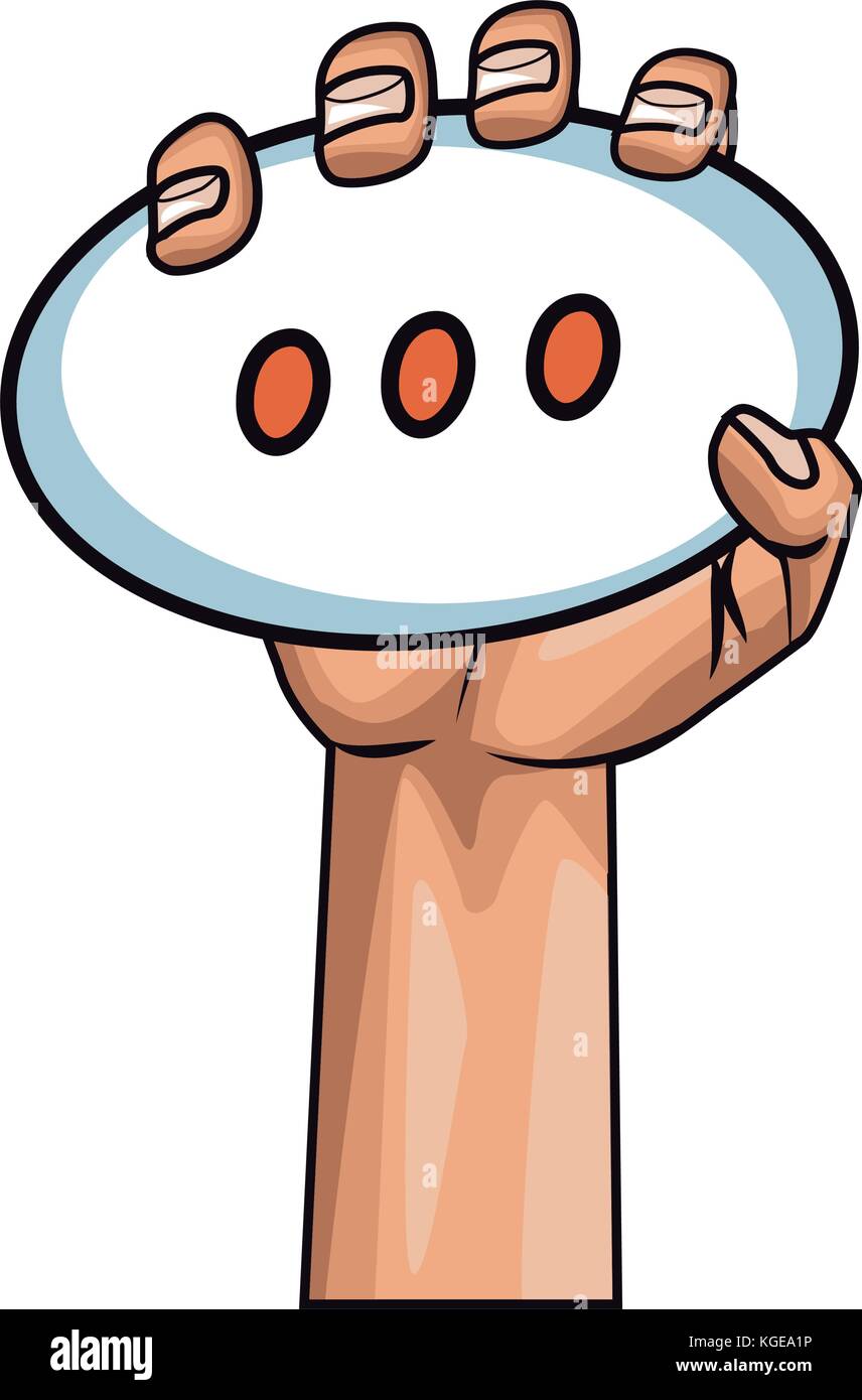 Hand with chat bubble pop art Stock Vector Image & Art - Alamy