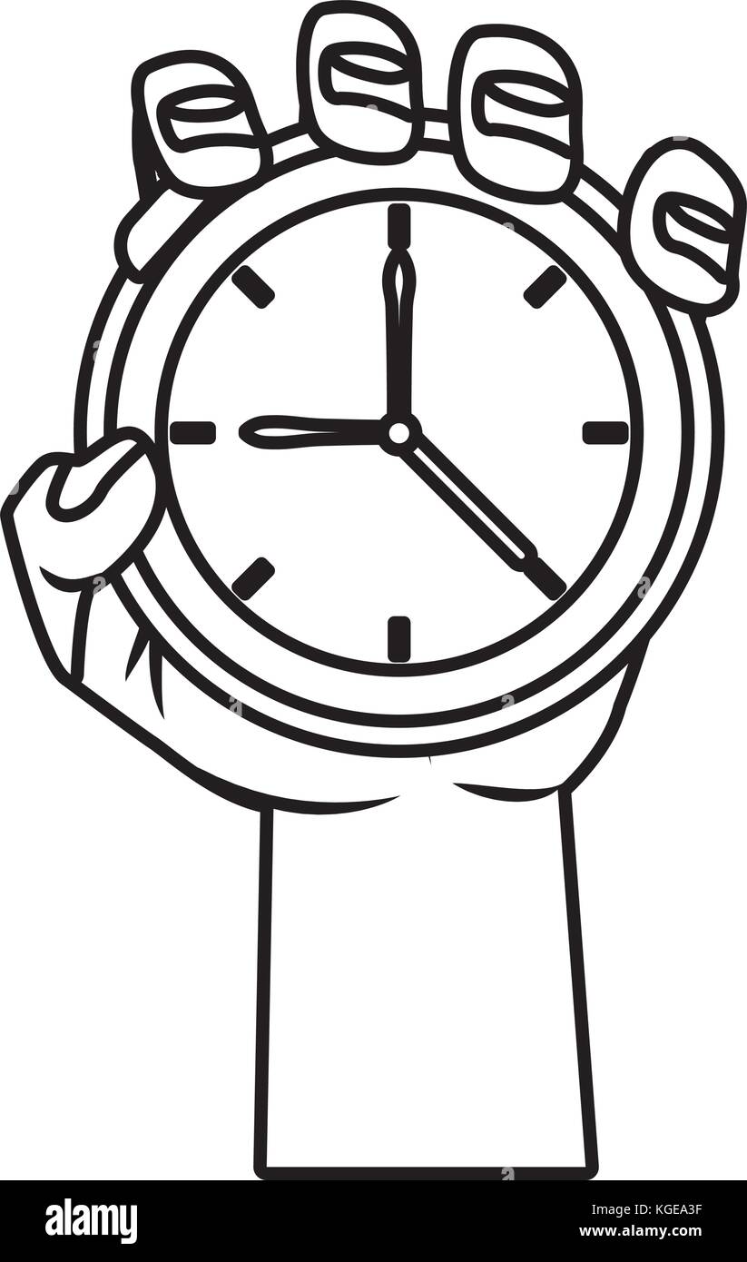 Hand with pocket clock Stock Vector Image & Art - Alamy