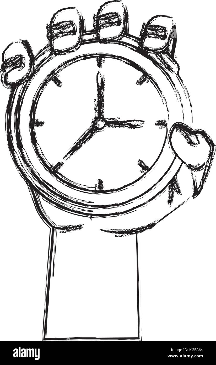Hand with pocket clock Stock Vector Image & Art - Alamy