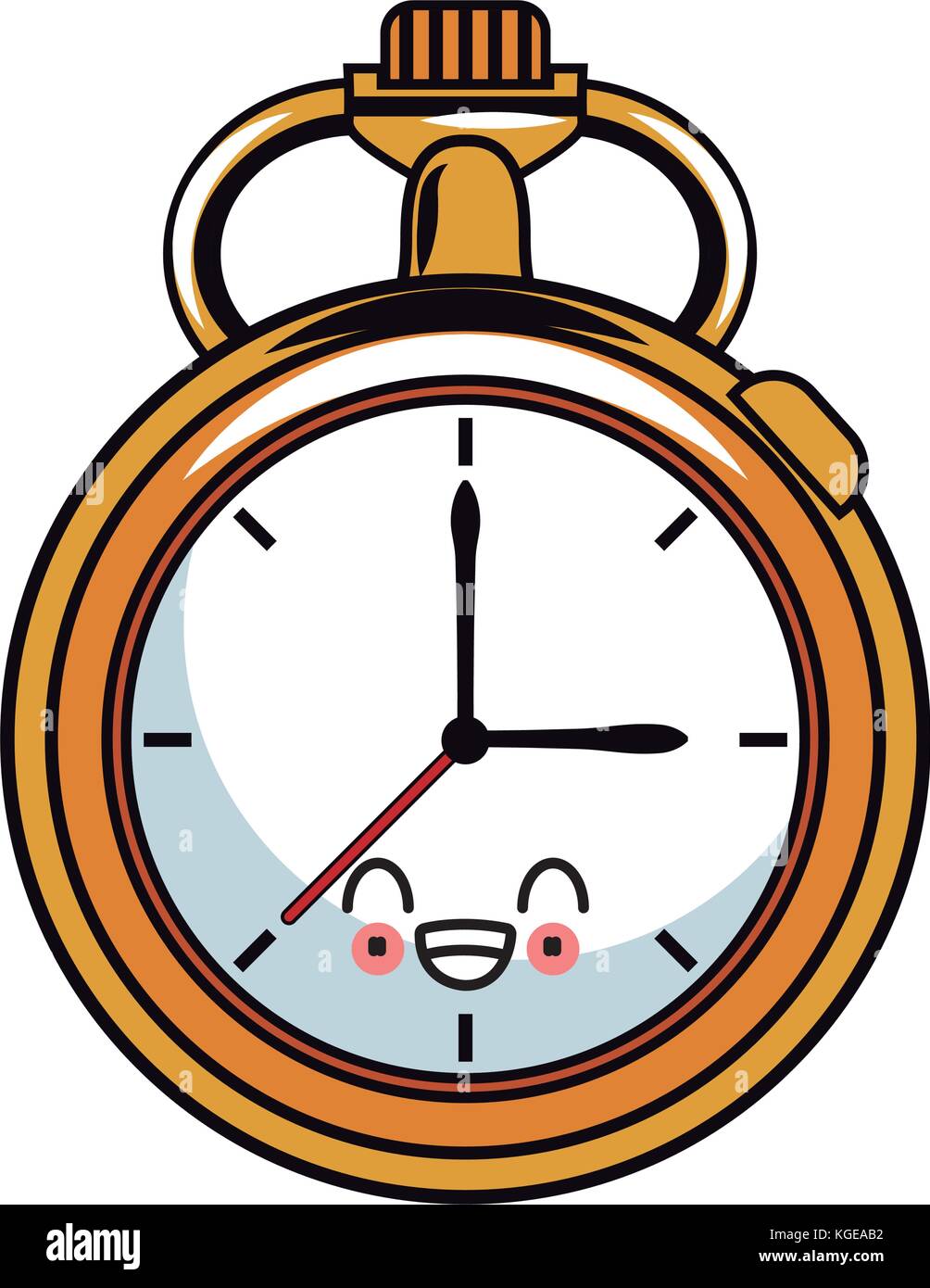 Vintage hand clock kawaii cute cartoon Stock Vector Image & Art - Alamy