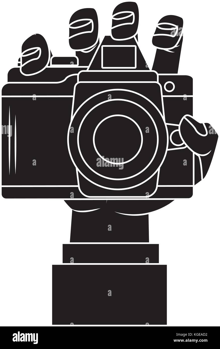 Hand holding camera Stock Vector Images - Alamy