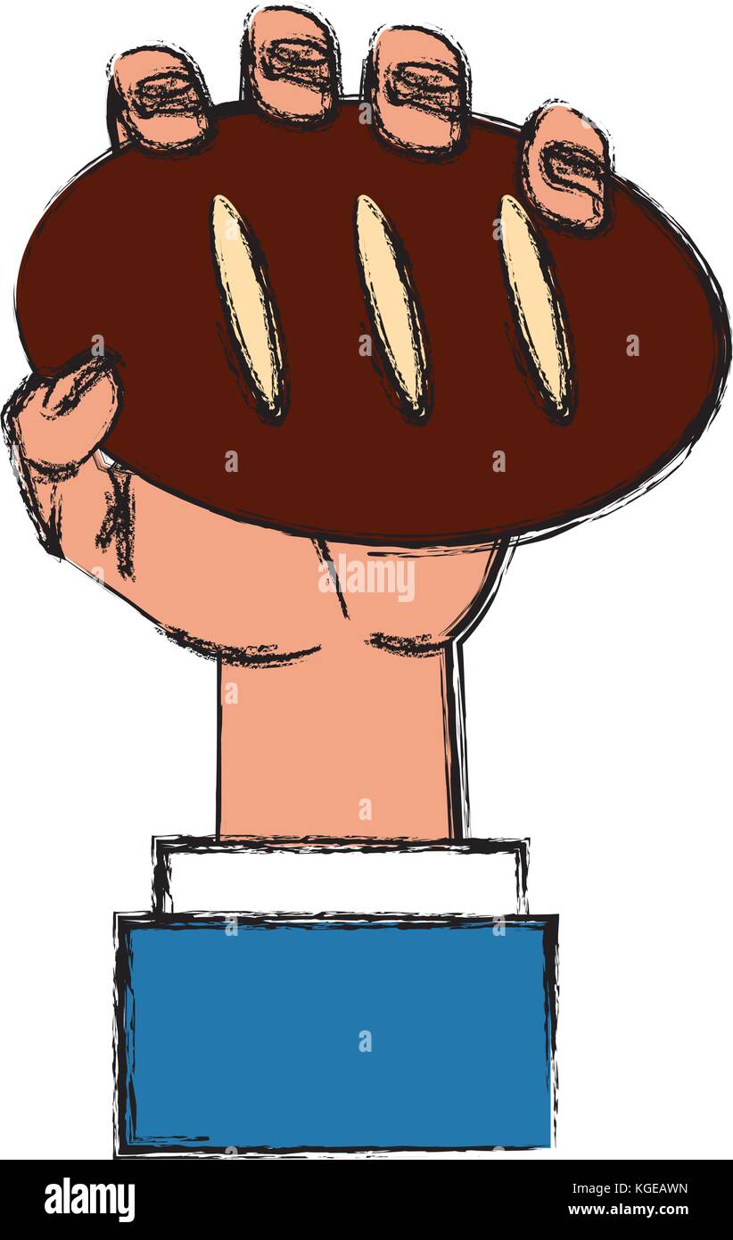 Hand with bread Stock Vector Image & Art - Alamy